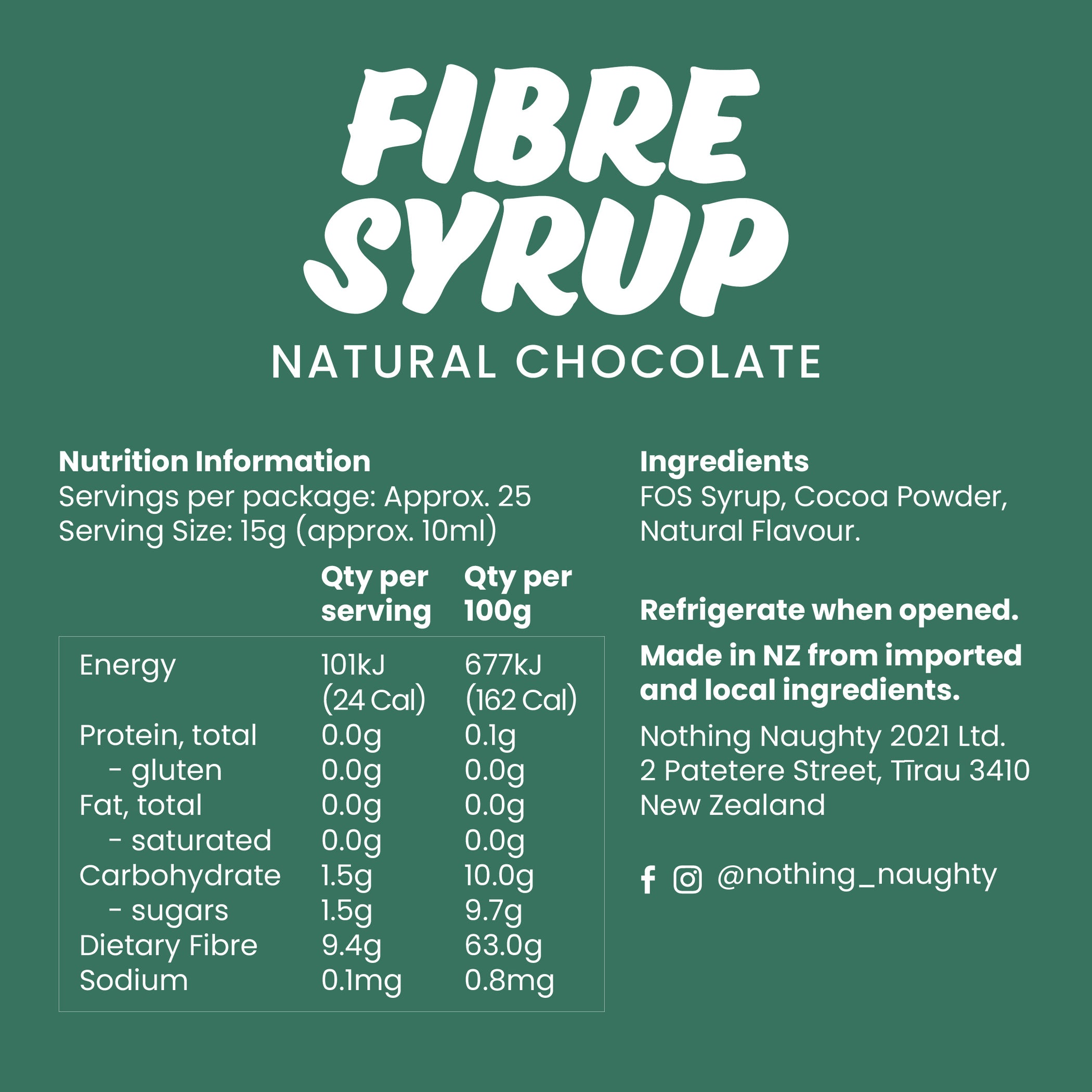Nothing Naughty Ltd | Fibre Syrup NATURAL 250ml, Keto & Low-carb