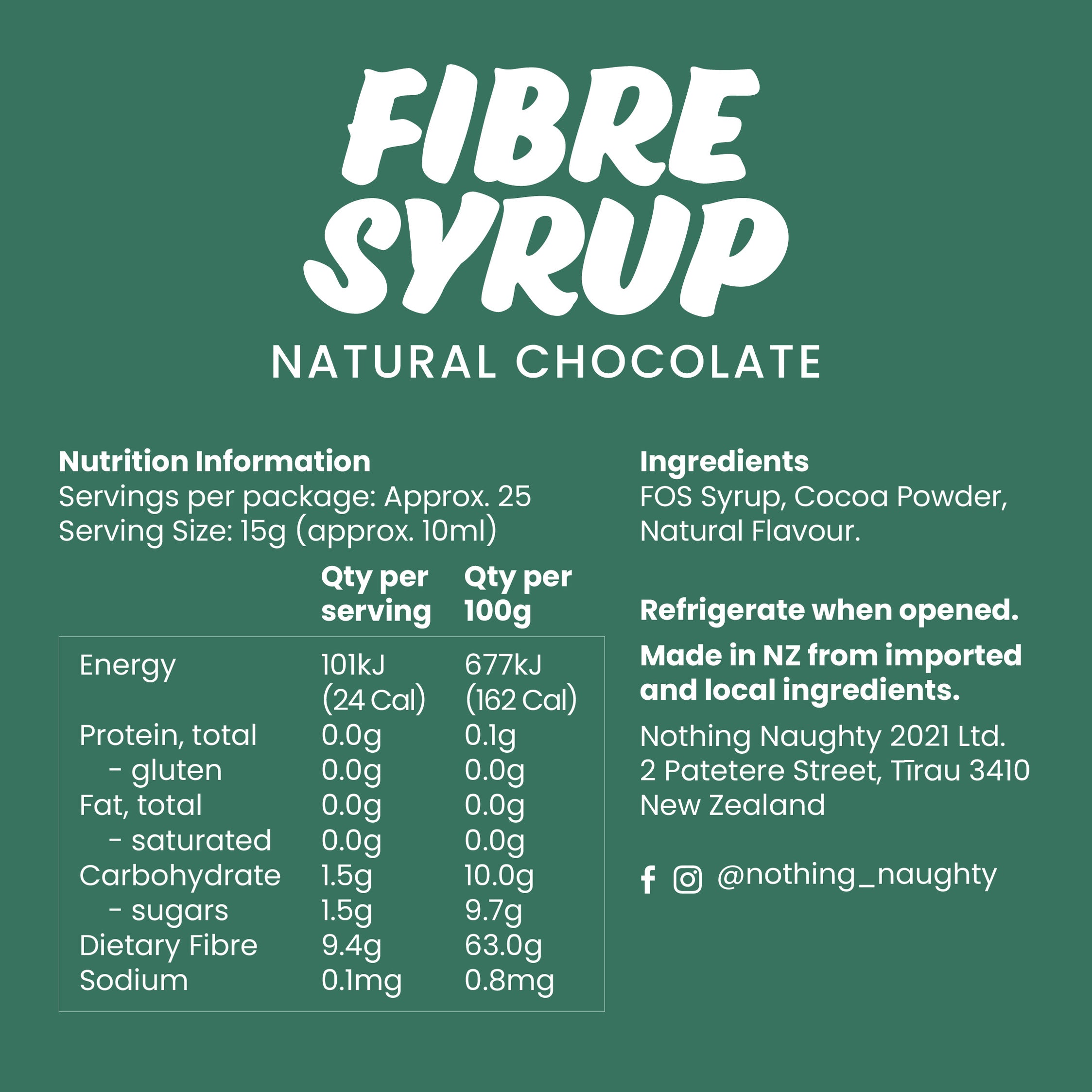 Nothing Naughty Ltd | Fibre Syrup NATURAL 250ml, Keto & Low-carb