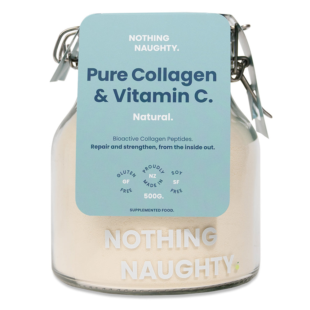 Collagen Peptides Powder - 500g Jar + Vitamin C, Pure Bovine Collagen ...
