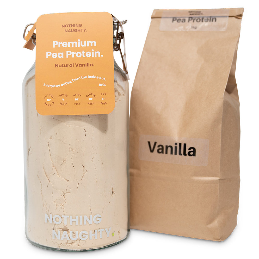 Premium Pea Protein Refill - 1kg Plant Protein Powder Bag | Nothing Naughty