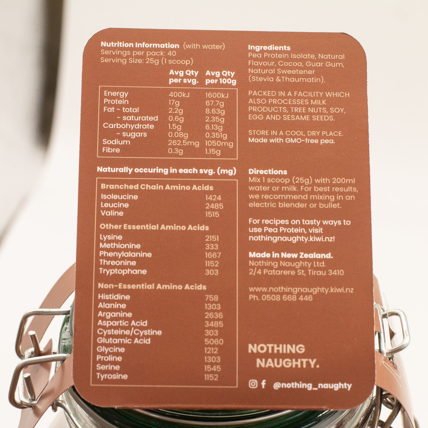 Premium Pea Protein Refill - 1kg Plant Protein Powder Bag | Nothing Naughty