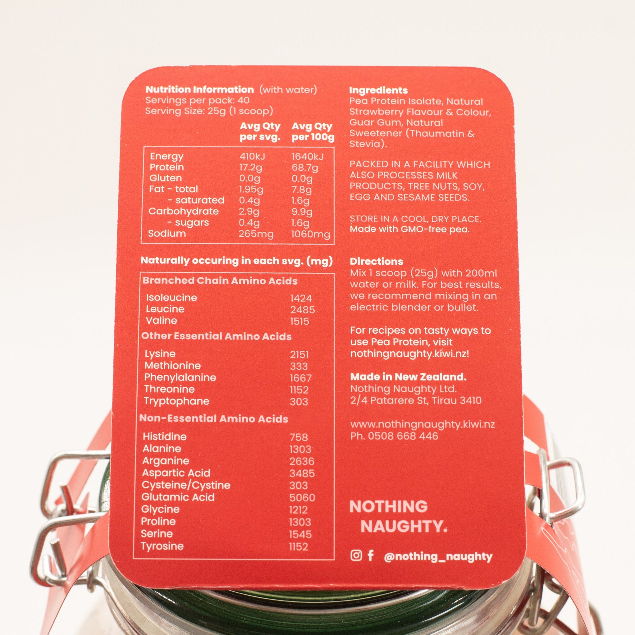 Premium Pea Protein Refill - 1kg Plant Protein Powder Bag | Nothing Naughty